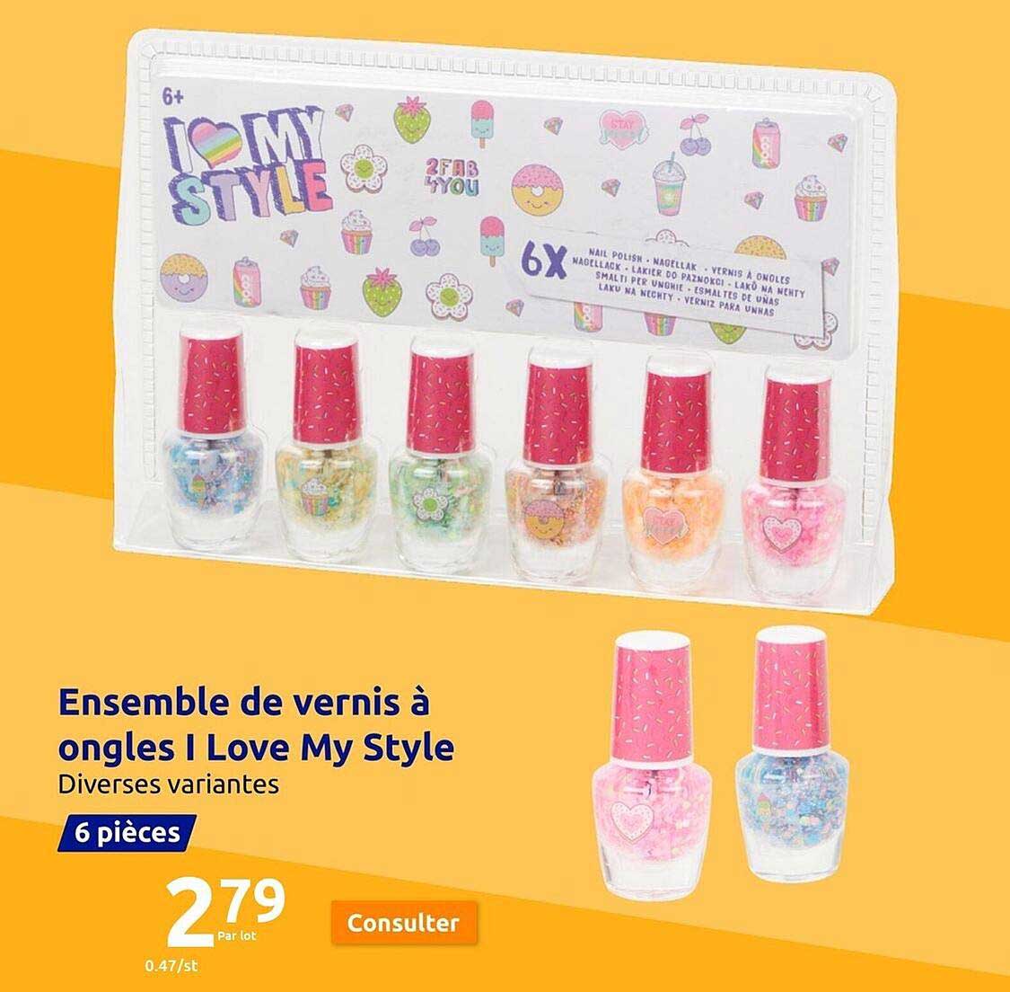 Promo Ensemble De Vernis à Ongles I Love My Style chez Action ...