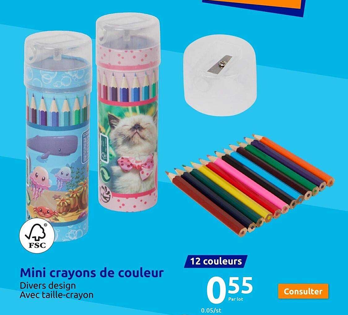 Promo Mini Crayons De Couleur chez Action - iCatalogue.fr