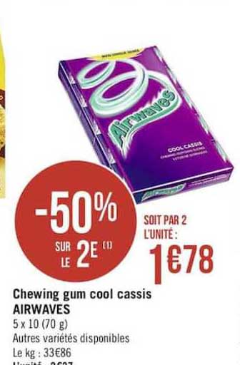 Promo Chewing Gum Cool Cassis Airwaves chez Casino Supermarchés ...