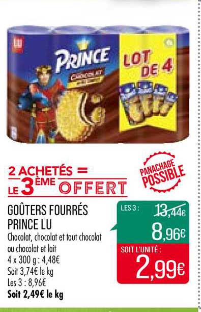 Promo Goûters Fourrés Prince Lu chez Match - iCatalogue.fr