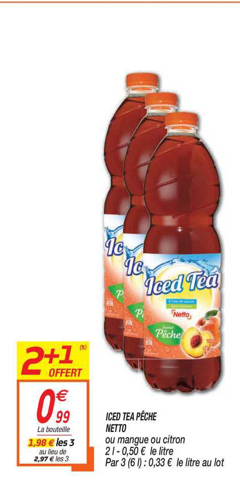 Promo Iced Tea Pêche 2+1 Offert chez Netto - iCatalogue.fr