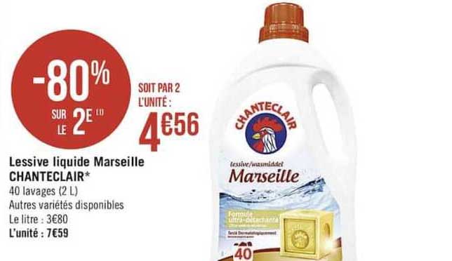 Promo Lessive Liquide Marseille Chanteclair chez Casino Supermarchés ...
