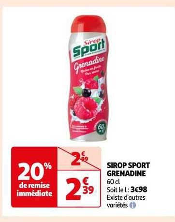 Promo Sirop Sport Grenadine chez Auchan - iCatalogue.fr