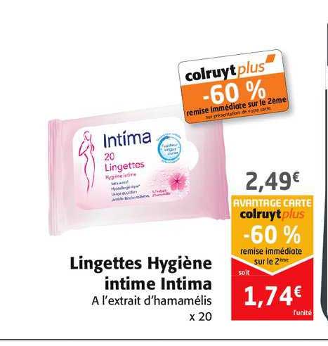 Promo Lingettes Hygiène Intime Intima chez Colruyt - iCatalogue.fr
