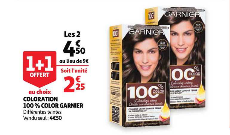 Promo Coloration 100% Color Garnier chez Auchan Direct - iCatalogue.fr