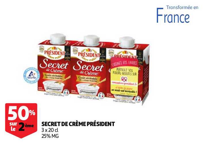 Promo Secret De Crème Président chez Auchan Direct - iCatalogue.fr