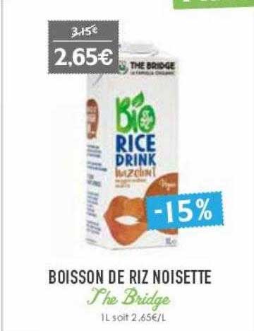 Promo Boisson De Riz Noisette The Bridge chez Naturalia - iCatalogue.fr