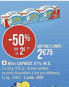 Promo Mini Caprice 31% Mg chez Casino Supermarchés - iCatalogue.fr