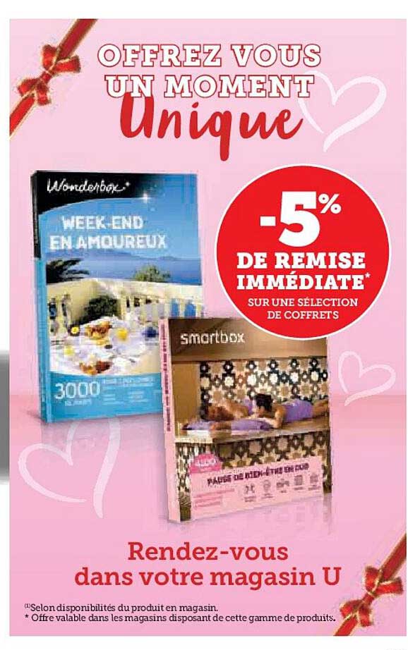 Promo Coffrets Week-end En Amoureux Wonderbox, Smartbox chez Super U ...