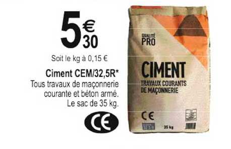 Promo Ciment Cem-32,5r chez Tridôme - iCatalogue.fr