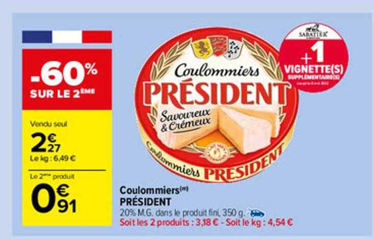 Promo Coulommiers Président chez Carrefour Market - iCatalogue.fr