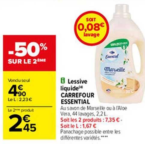 Promo Lessive Liquide Carrefour Essential chez Carrefour - iCatalogue.fr