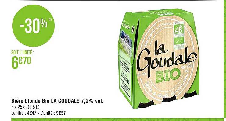 Promo Bière Blonde Bio La Goudale 7,2% Vol. chez Casino Supermarchés - iCatalogue.fr