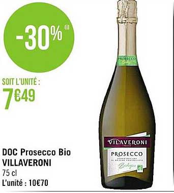 Promo Doc Prosecco Bio Villaveroni chez Casino Supermarchés - iCatalogue.fr
