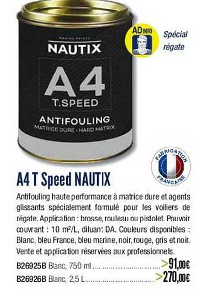 Promo A4 T Speed Nautix chez Accastillage Diffusion - iCatalogue.fr