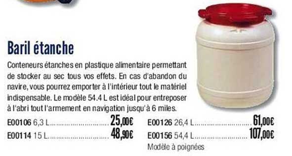 Promo Baril étanche chez Accastillage Diffusion - iCatalogue.fr