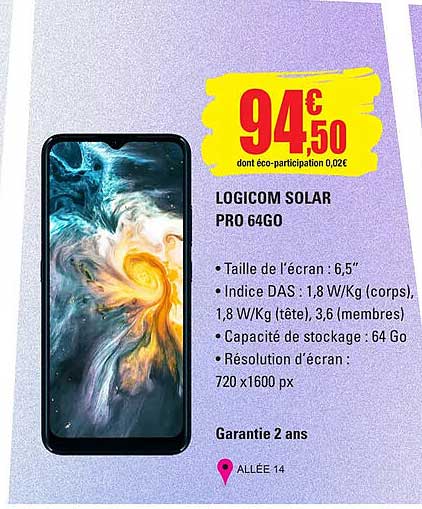 Promo Logicom Solar Pro 64go chez E.Leclerc - iCatalogue.fr