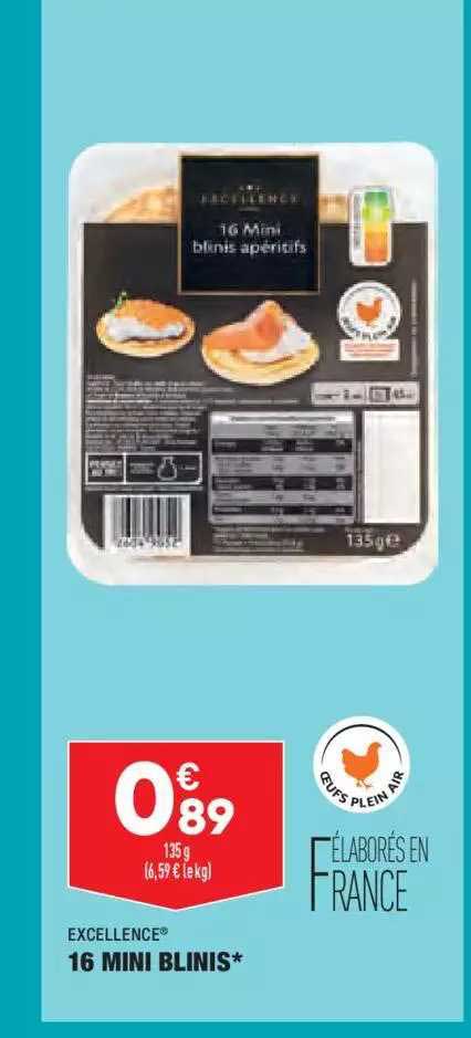 Promo 16 Mini Blinis Excellence chez Aldi - iCatalogue.fr