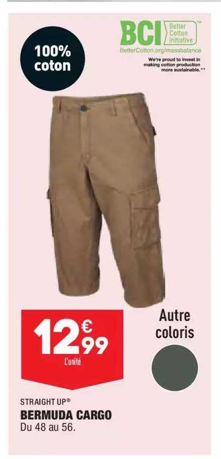 Promo Bermuda Cargo Straight Up chez Aldi - iCatalogue.fr