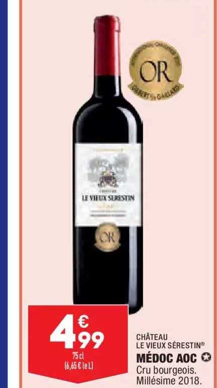 Promo Médoc Aoc Château Le Vieux Sérestin chez Aldi - iCatalogue.fr