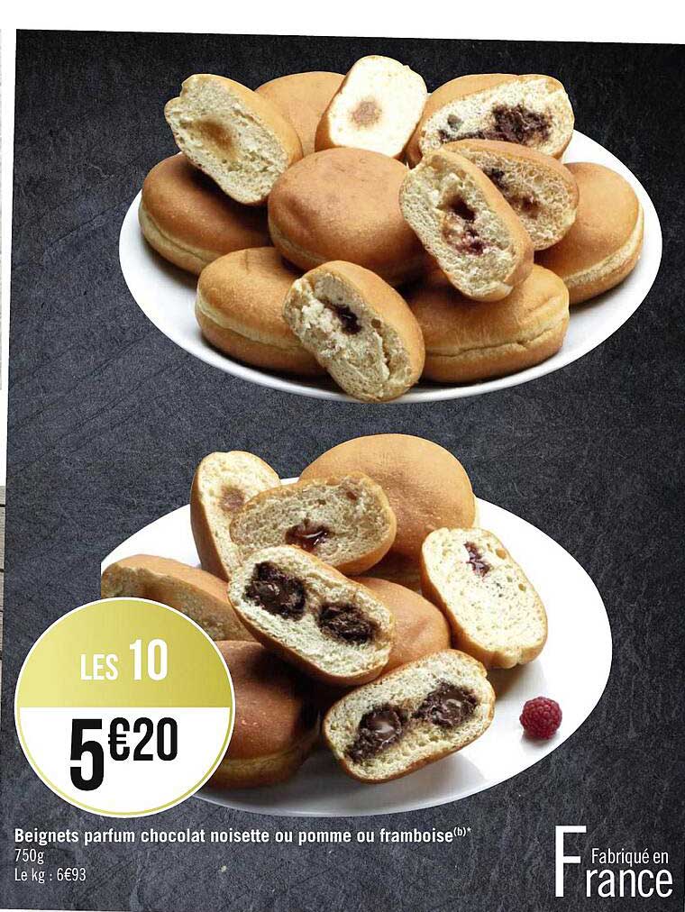 Promo Beignets Parfum Chocolat Noisette Ou Pomme Ou Framboise chez ...