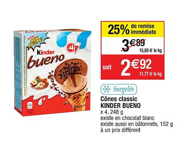 Promo Cônes Classic Kinder Bueno chez Cora - iCatalogue.fr