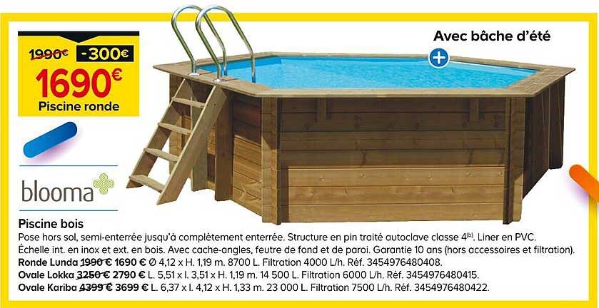 Promo Blooma Piscine Bois chez Castorama - iCatalogue.fr