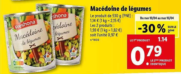 Promo Macédoine De Légumes chez Lidl - iCatalogue.fr