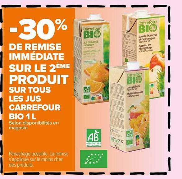 Promo Les Jus Carrefour Bio 1l chez Carrefour Market - iCatalogue.fr