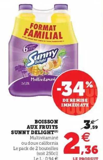 Promo Boisson Aux Fruits Sunny Delight chez Super U - iCatalogue.fr