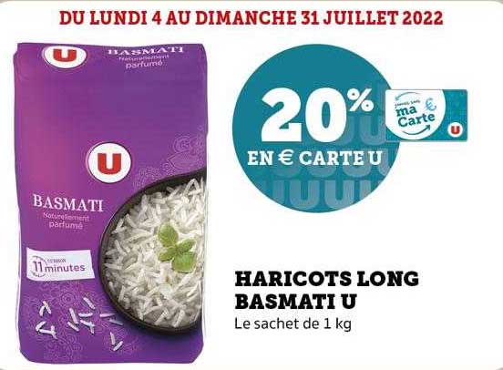 Promo Haricots Long Basmati U chez Super U - iCatalogue.fr