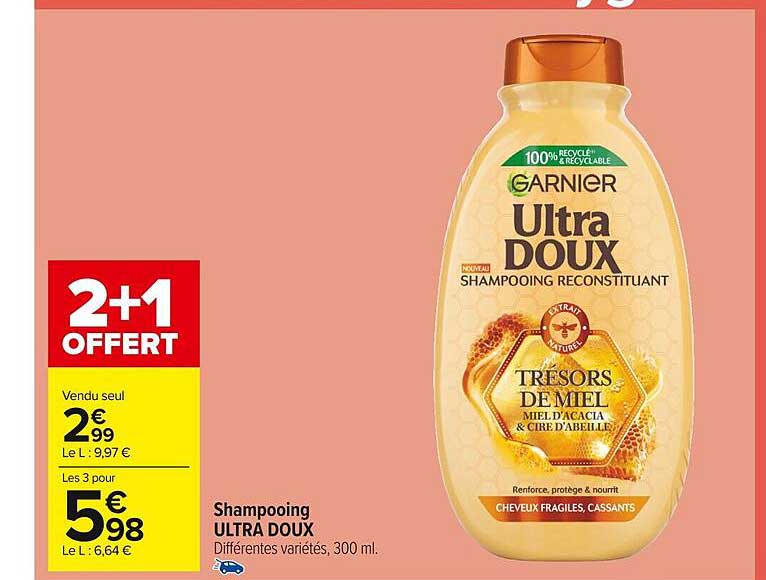 Promo Shampooing Ultra Doux Garnier chez Carrefour Market - iCatalogue.fr