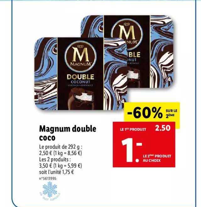 Promo Magnum Double Coco chez Lidl - iCatalogue.fr