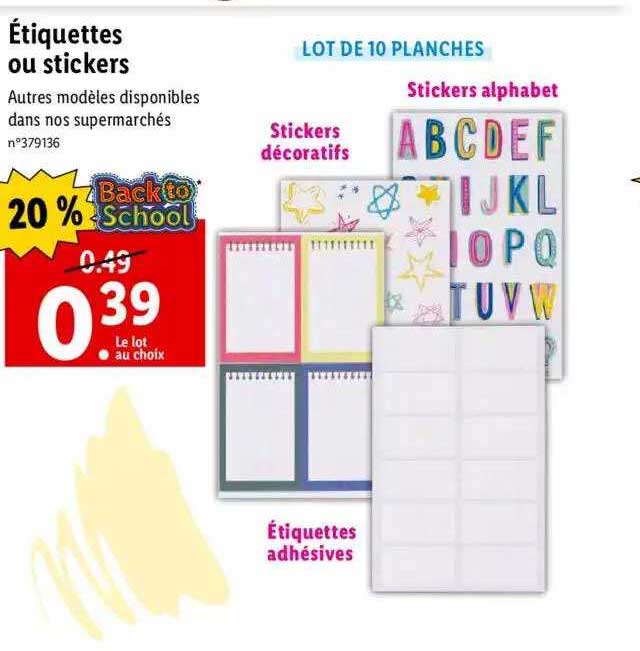 Promo étiquettes Ou Stickers chez Lidl - iCatalogue.fr