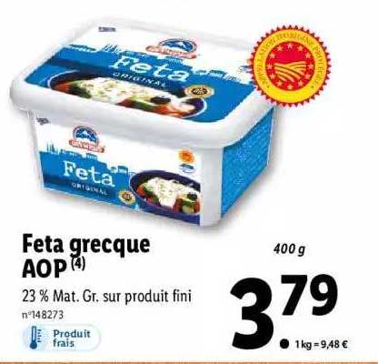 Promo Feta Grecque Aop chez Lidl - iCatalogue.fr