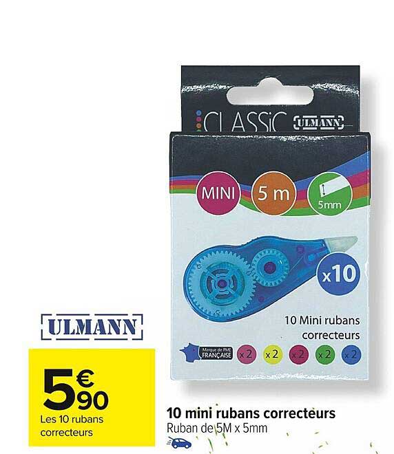 Promo 10 Mini Rubans Correcteurs Ulmann chez Carrefour Market - iCatalogue.fr