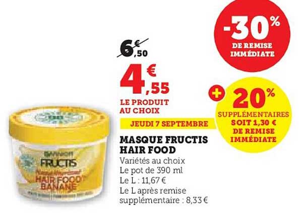 Promo Masque Fructis Hair Food chez Hyper U - iCatalogue.fr