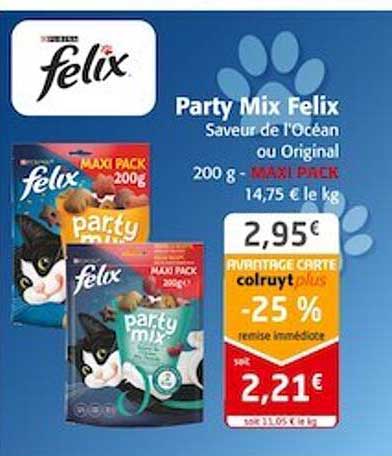 Promo Party Mix Felix chez Colruyt - iCatalogue.fr