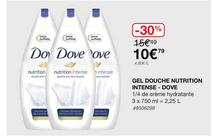 Promo Gel Douche Nutrition Intense - Dove chez Costco - iCatalogue.fr