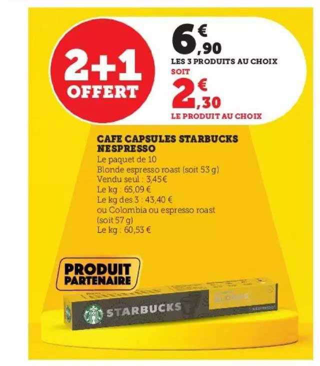Promo Café Capsules Starbucks Nespresso chez Super U - iCatalogue.fr