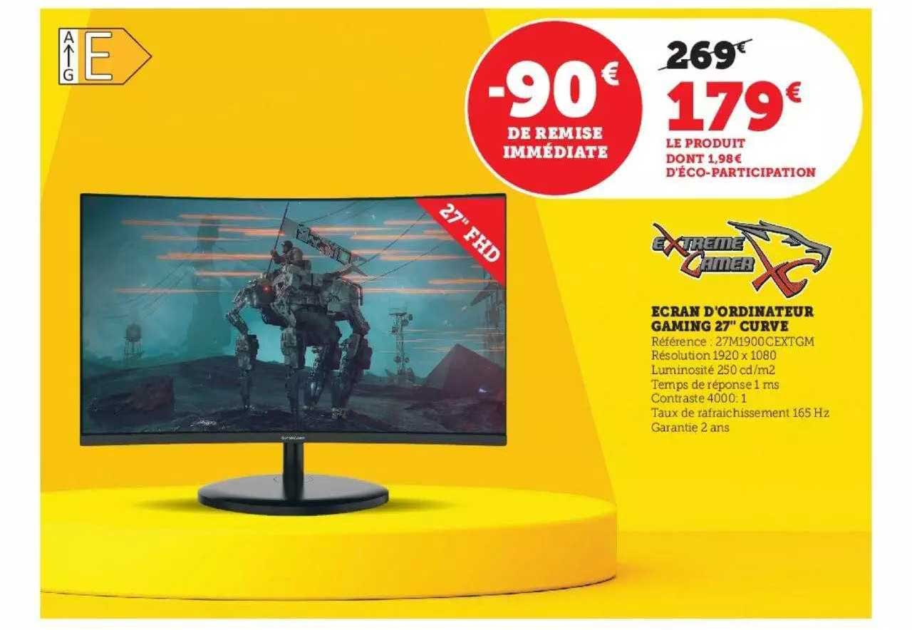 Promo écran D'ordinateur Gaming 27" Curve chez Hyper U - iCatalogue.fr