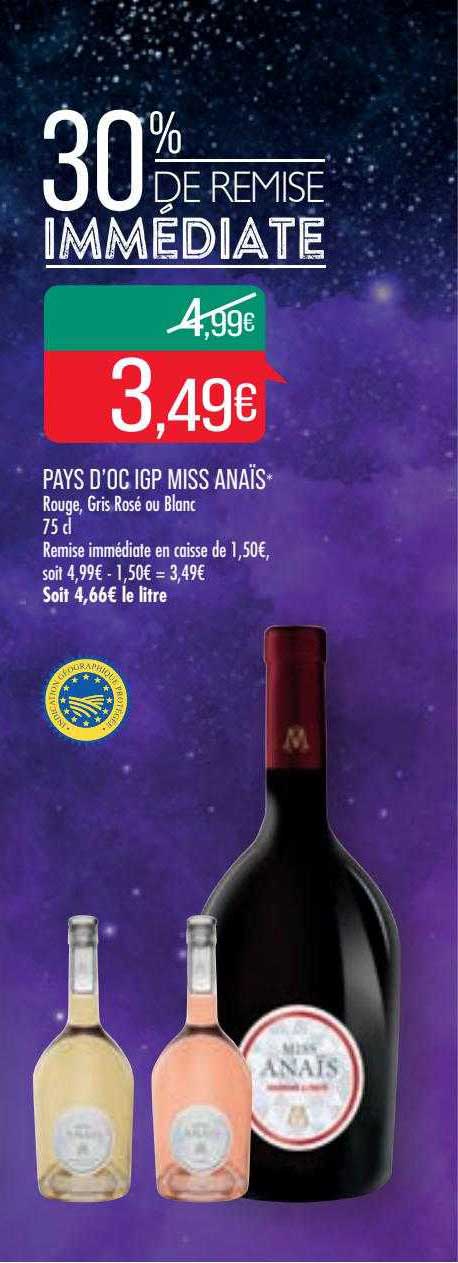Promo Pays D'oc Igp Miss Anaïs chez Match - iCatalogue.fr