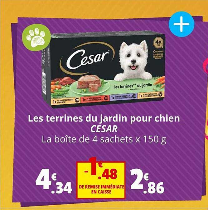 Promo Les Terrines Du Jardin Pour Chien Cesar chez Coccinelle ...