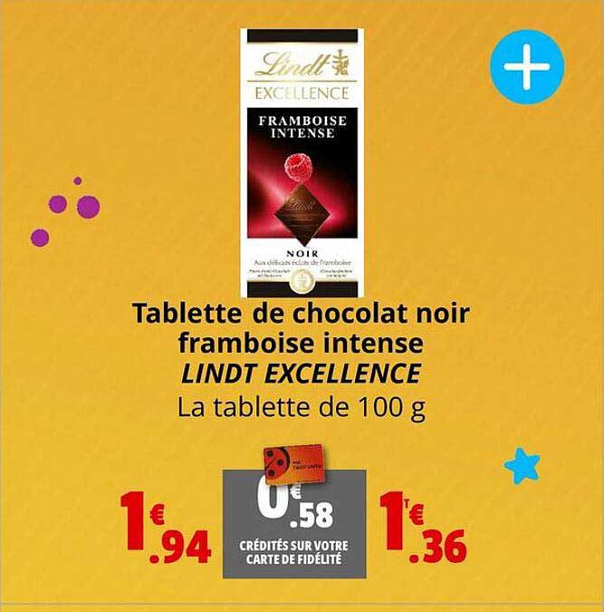 Promo Tablette De Chocolat Noir Framboise Intense Lindt Excellence chez ...
