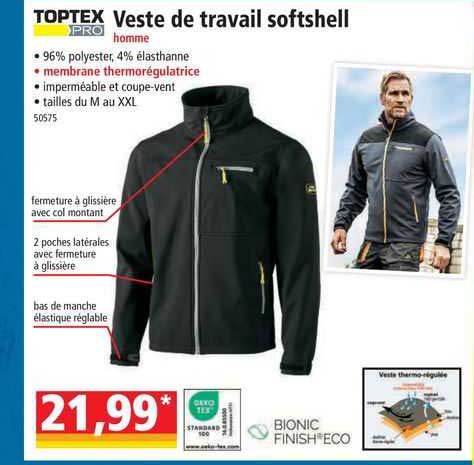 Promo Toptex Pro Veste De Travail Softshell chez Norma - iCatalogue.fr