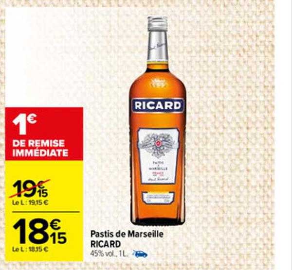 Promo Pastis De Marseille Ricard chez Carrefour Market - iCatalogue.fr
