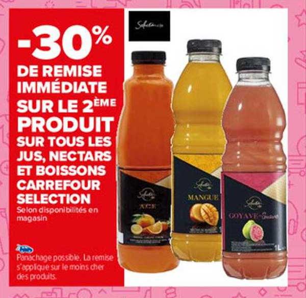 Promo Les Jus, Nectars Et Boissons Carrefour Sélection chez Carrefour ...