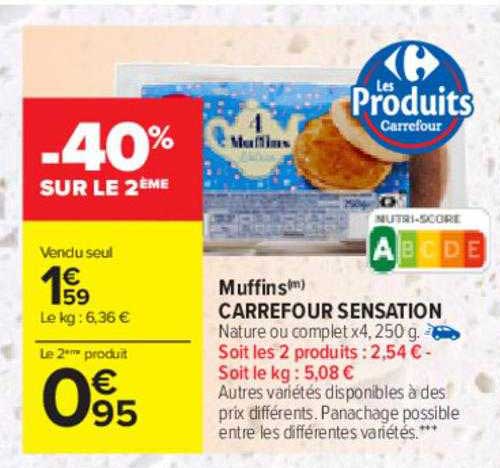 Promo Muffins Carrefour Sensation chez Carrefour - iCatalogue.fr