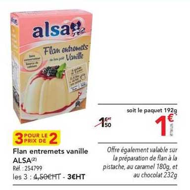 Promo Flan Entremets Vanille Alsa chez METRO - iCatalogue.fr