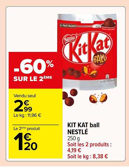 Promo Kit Kat Ball Nestlé chez Carrefour Market - iCatalogue.fr